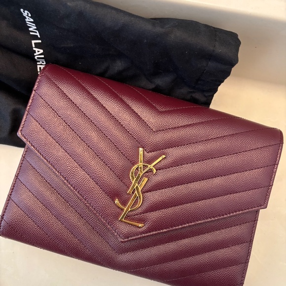 Yves Saint Laurent | Bags | Ysl New Pouch Bag Burgundy | Poshmark